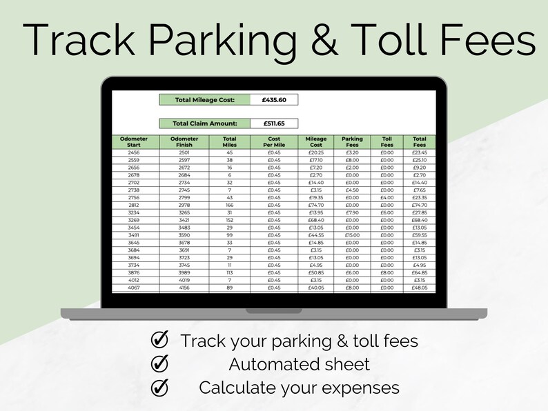 Mileage Expense Tracker, Mileage Log, Mileage Calculator, Mileage ...