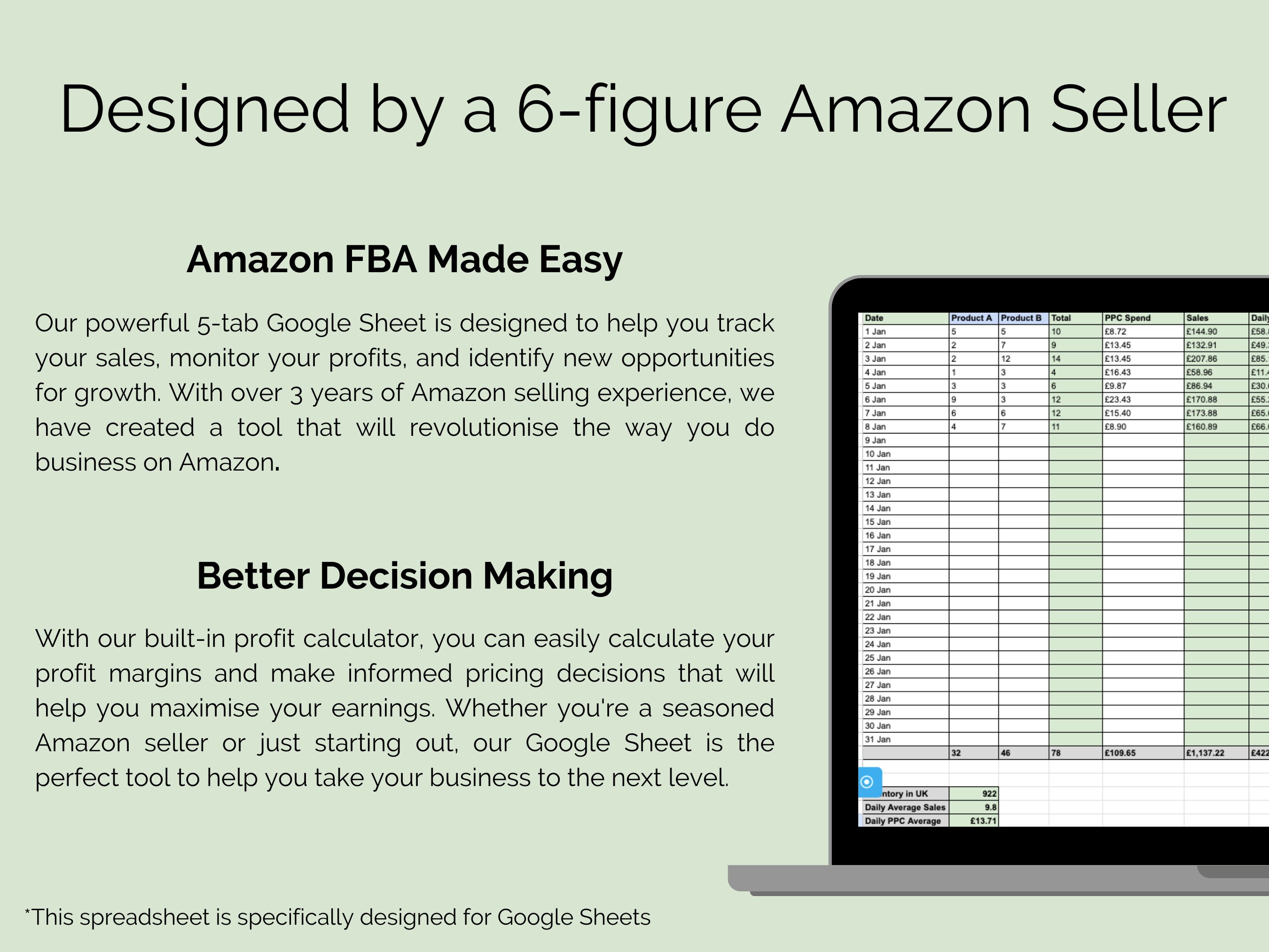 Amazon FBA Spreadsheet UK, FBA Template, Bookkeeping, Sales Tracker, Product & Supplier List ...