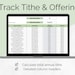 Tithe and Offering Tracker, Tithes Spreadsheet, Tithe Tracker, Church ...