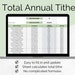 Tithe and Offering Tracker, Tithes Spreadsheet, Tithe Tracker, Church Donations, Tithes and ...
