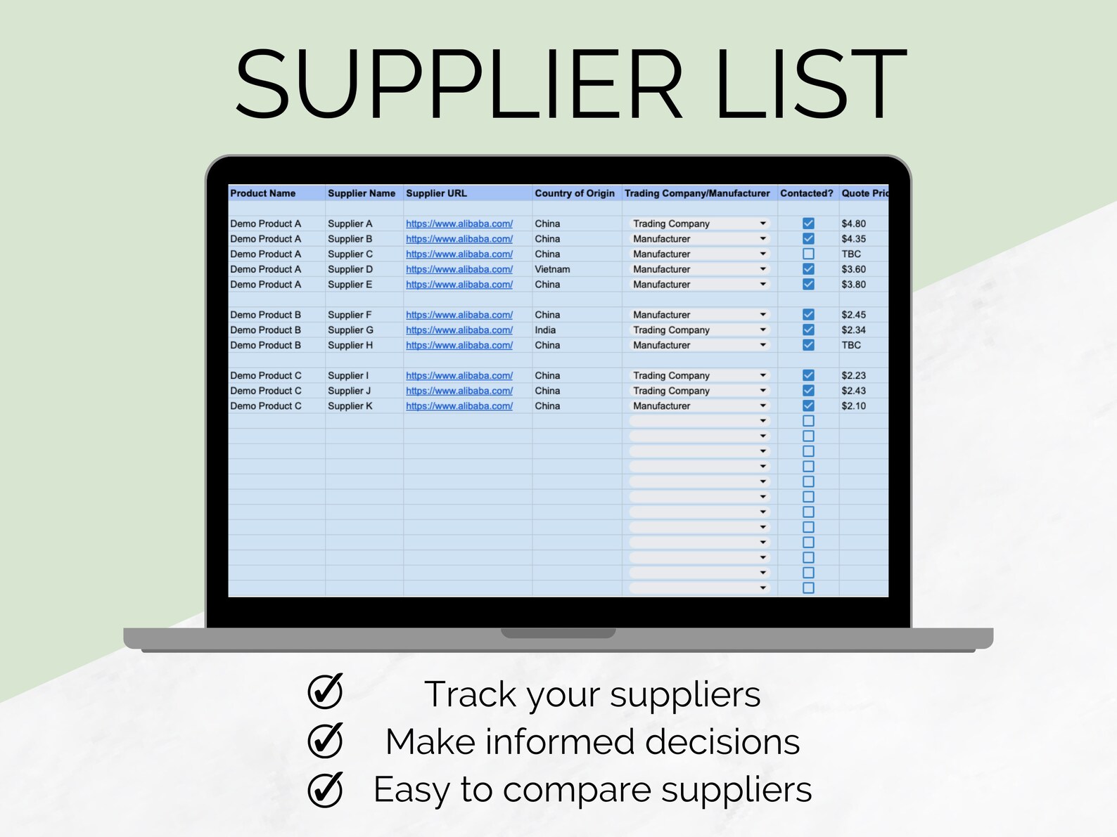 Amazon FBA Spreadsheet USA, FBA Template, Bookkeeping, Sales Tracker ...