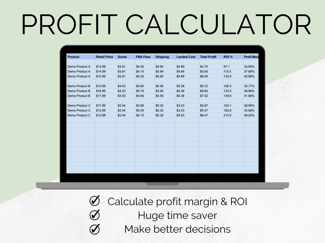 Amazon FBA Spreadsheet USA, FBA Template, Bookkeeping, Sales Tracker ...