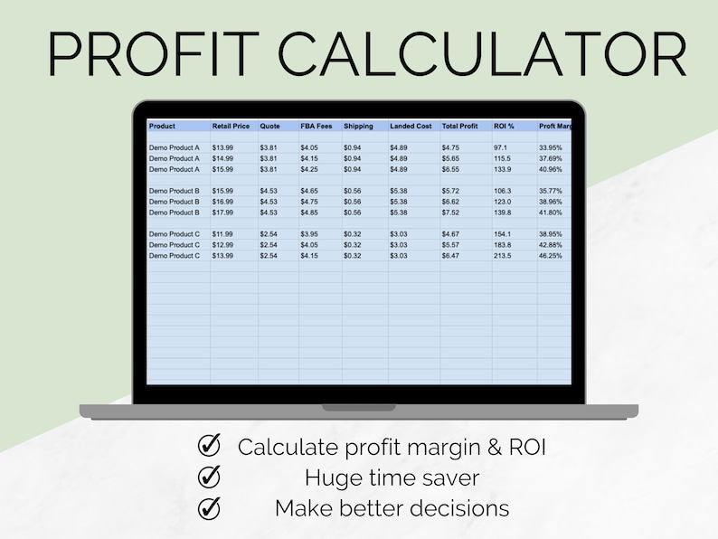 Amazon FBA Spreadsheet USA, FBA Template, Bookkeeping, Sales Tracker ...