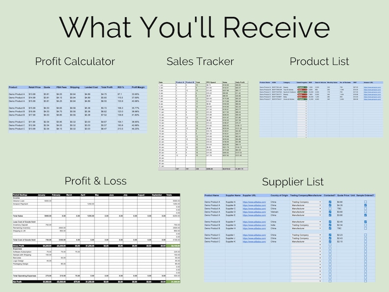 Amazon FBA Spreadsheet USA, FBA Template, Bookkeeping, Sales Tracker ...