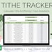 Tithe and Offering Tracker, Tithes Spreadsheet, Tithe Tracker, Church ...