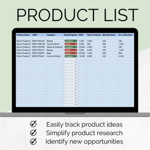 Amazon FBA Spreadsheet USA, FBA Template, Bookkeeping, Sales Tracker ...