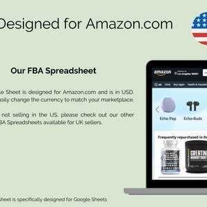Amazon FBA Spreadsheet USA, FBA Template, Bookkeeping, Sales Tracker ...