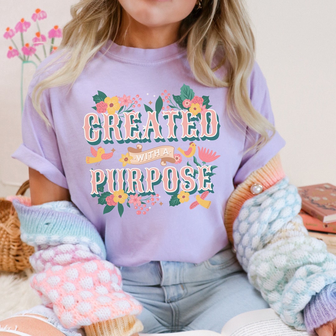 Created With Purpose Crewneck, Christian Crewneck, Jesus Loves You ...