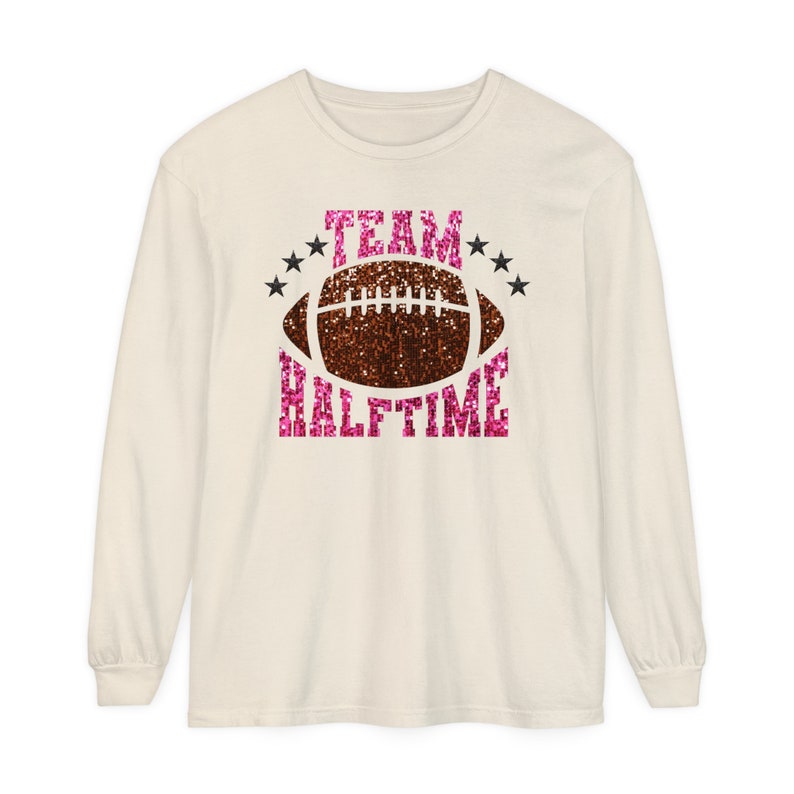 Team Halftime Sparkly Faux Sequins Long Sleeve, Sunday Football T-shirt ...