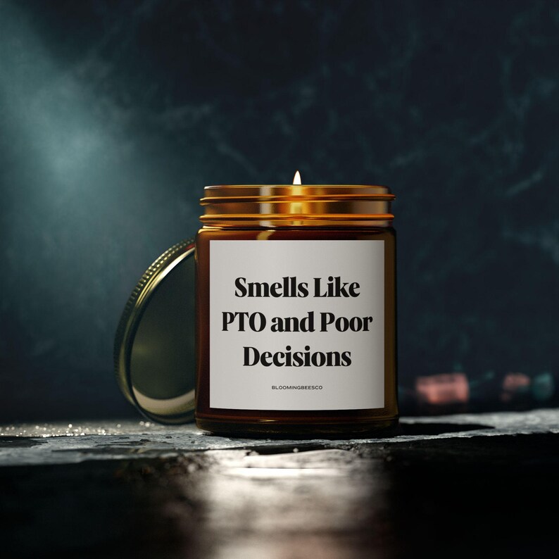Smells Like PTO and Poor Decisions Candle | Funny Vacation Candle ...