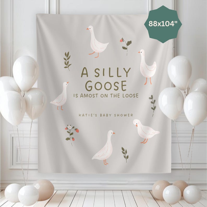 Personalized Silly Goose Theme Baby Shower Banner Decor, A New Silly ...