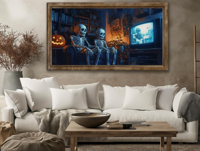 Digital Download | Skeletons Watching TV | Samsung Frame TV Art ...