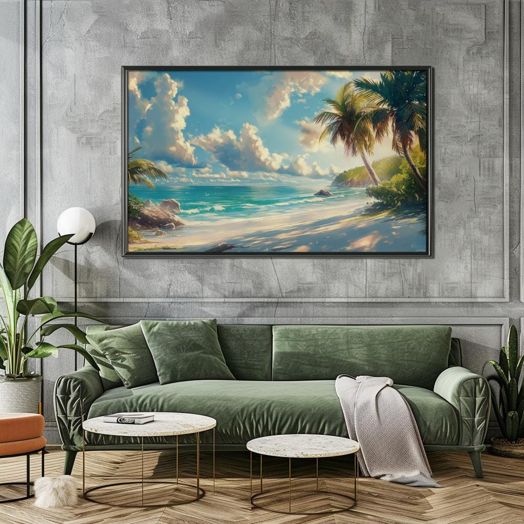 Digital Download | Tropical Beach | Samsung Frame TV Art | Summer ...