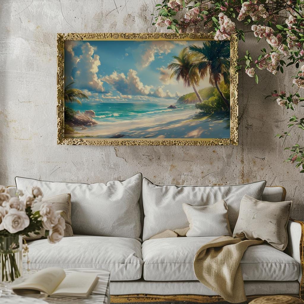 Digital Download | Tropical Beach | Samsung Frame TV Art | Summer ...