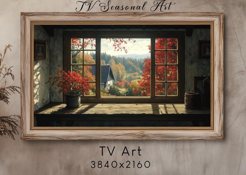 Digital Download Countryside Window View Samsung Frame TV Art Autumn ...