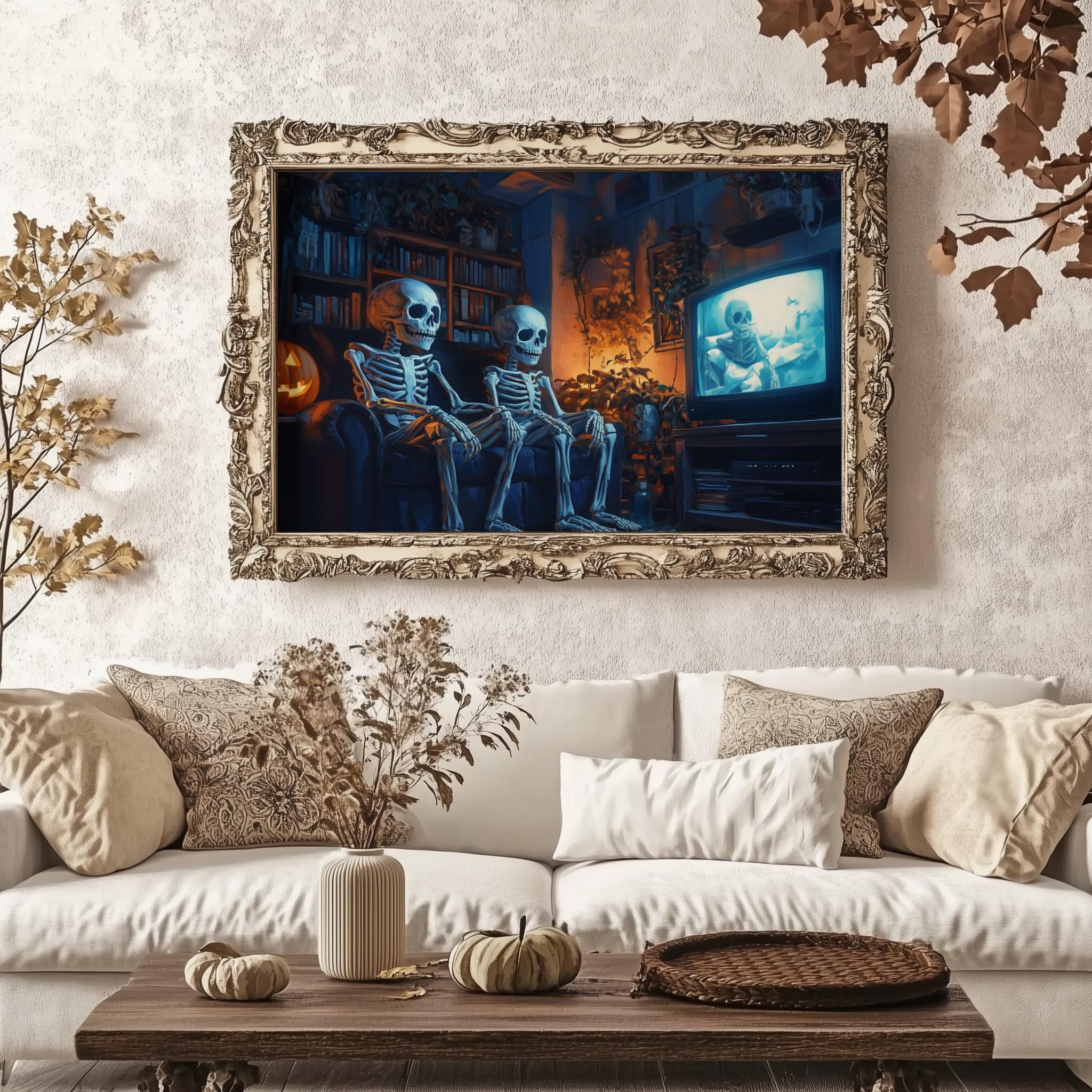 Digital Download | Skeletons Watching TV | Samsung Frame TV Art ...