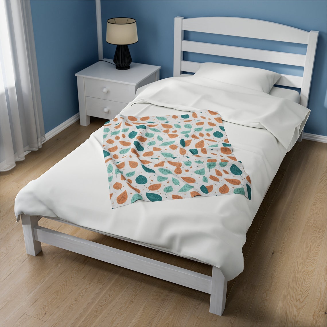 Cute Leaf Pattern Velveteen Plush Blanket / Leaf Blanket/ Fall and ...