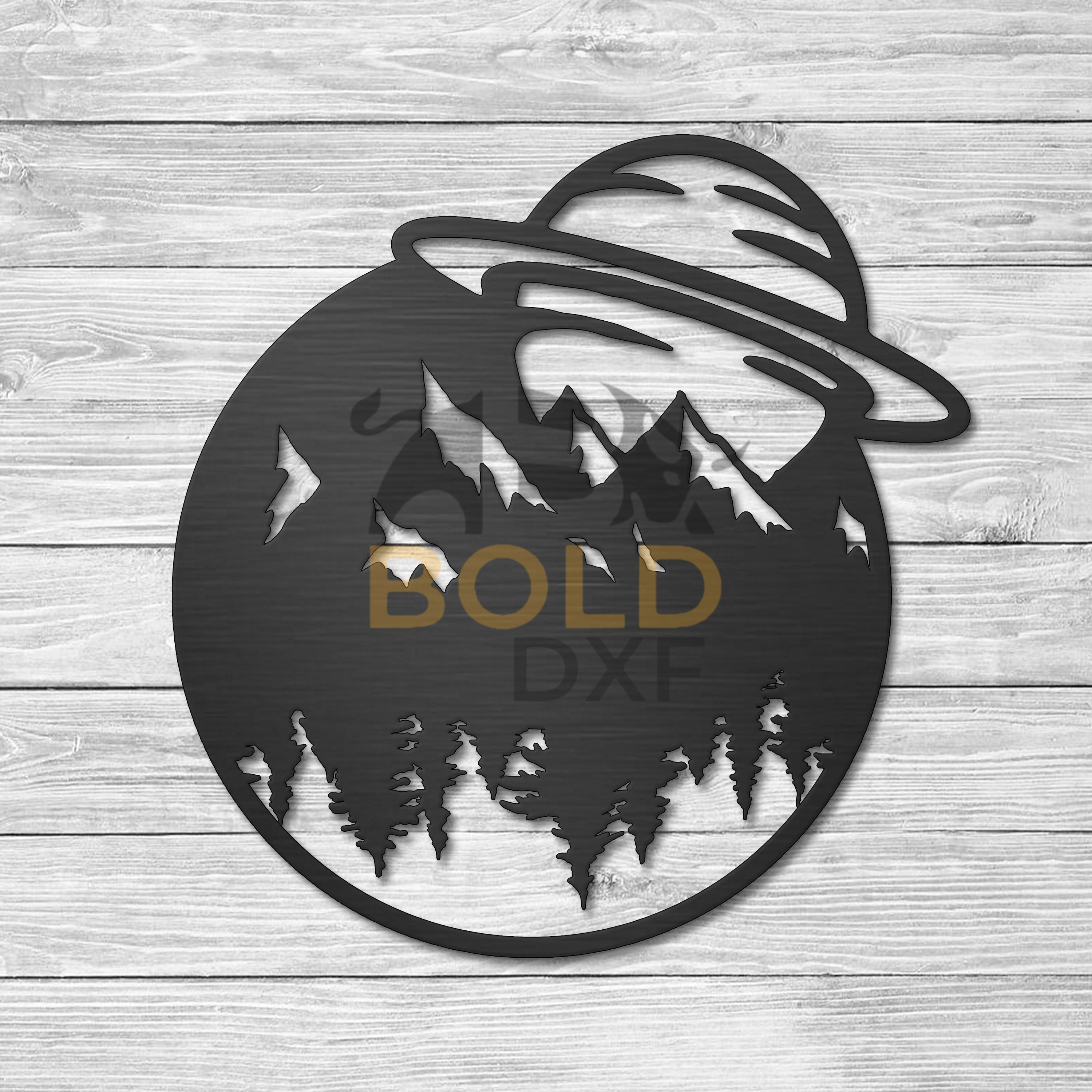 Mountains and Planet DXF & SVG - Etsy