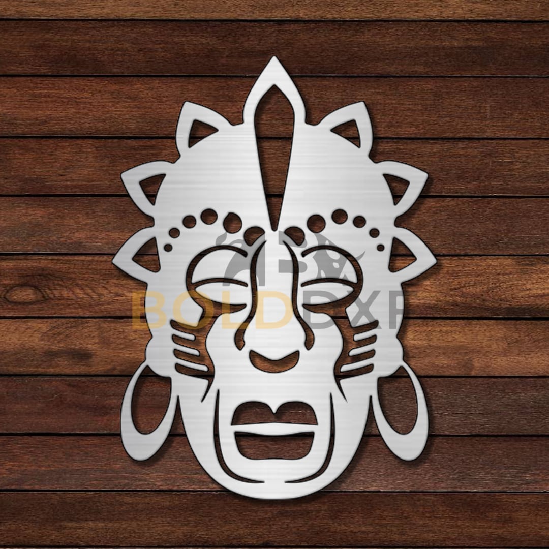 African Native Mask Design 3 DXF & SVG - Etsy