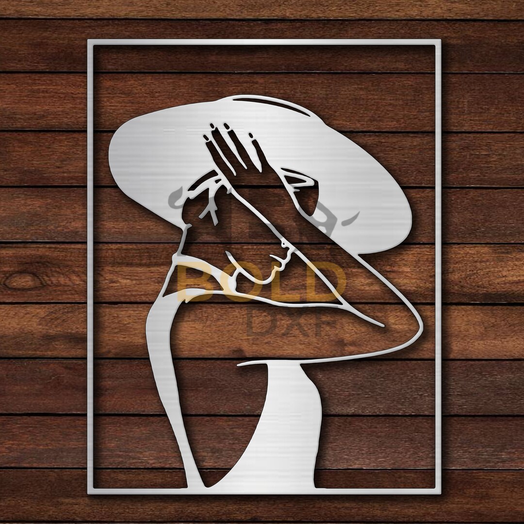 Woman Wearing A Dress and A Hat DXF & SVG - Etsy