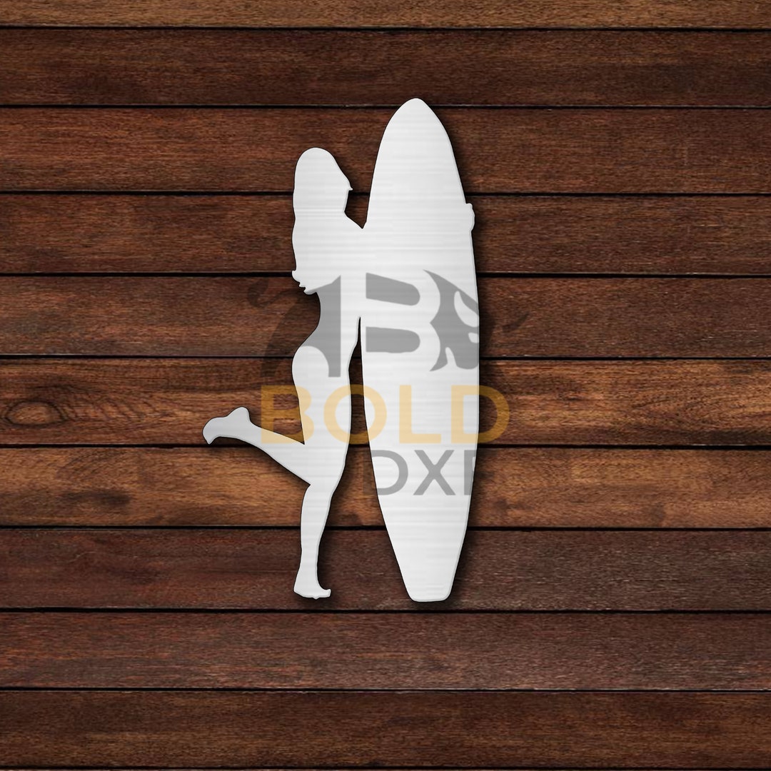 Fille avec planche de surf DXF et SVG - Etsy France