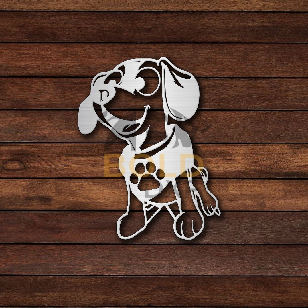 Dog With Paw Print DXF & SVG - Etsy