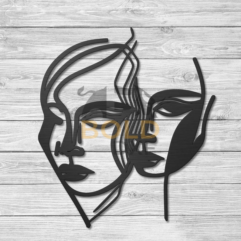 Two Faces Line Drawing DXF & SVG - Etsy