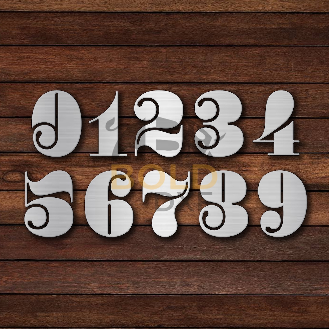 House Number Font - Design 1 DXF & SVG - Etsy