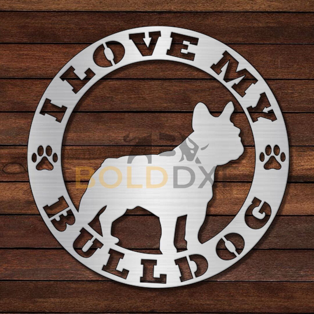 I Love My Bulldog DXF & SVG - Etsy