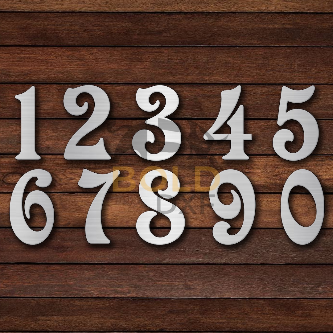 House Number Font - Design 2 DXF & SVG - Etsy