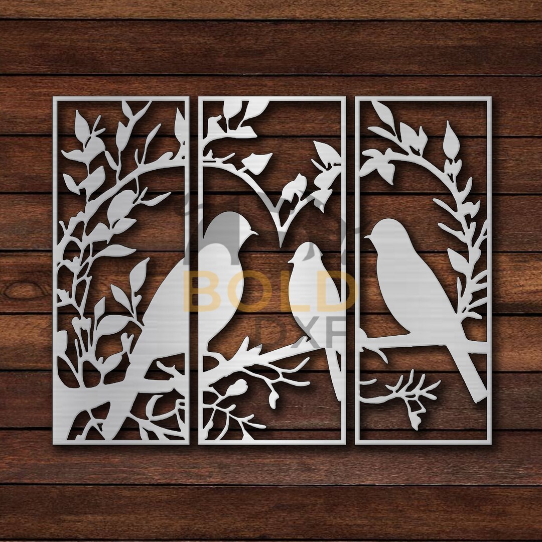 3 Panel Birds DXF & SVG - Etsy