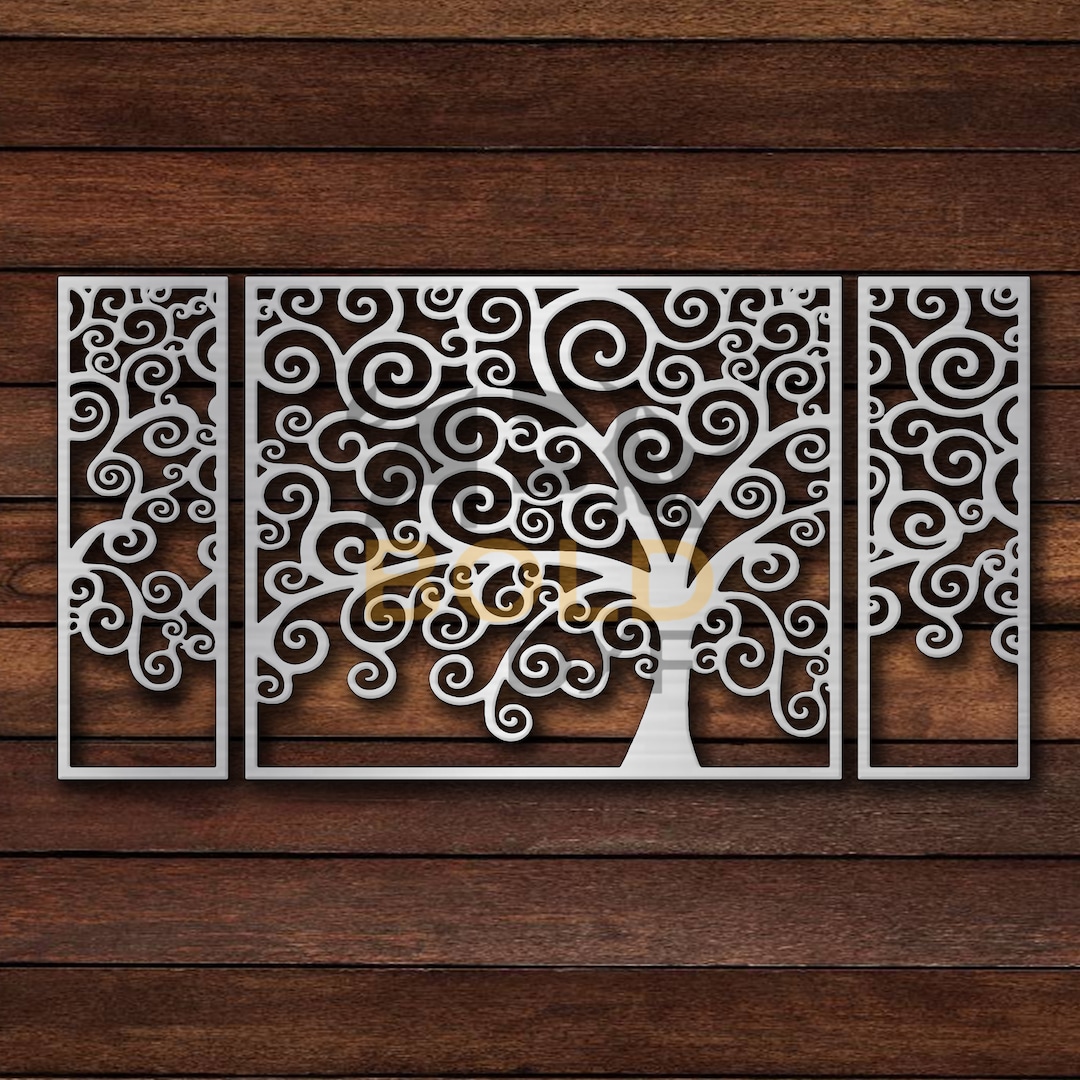 3 Panels Tree DXF & SVG - Etsy
