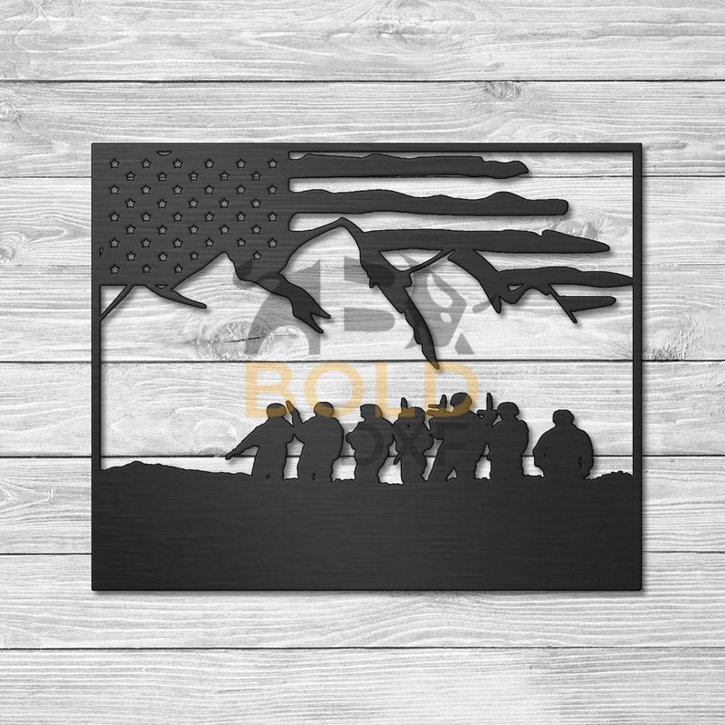 Soldier and Flag DXF & SVG - Etsy