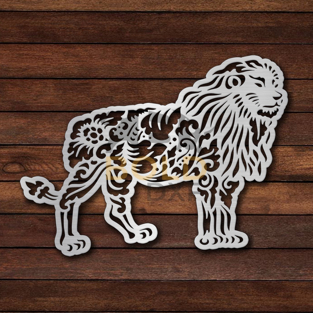 Floral Lion DXF & SVG - Etsy