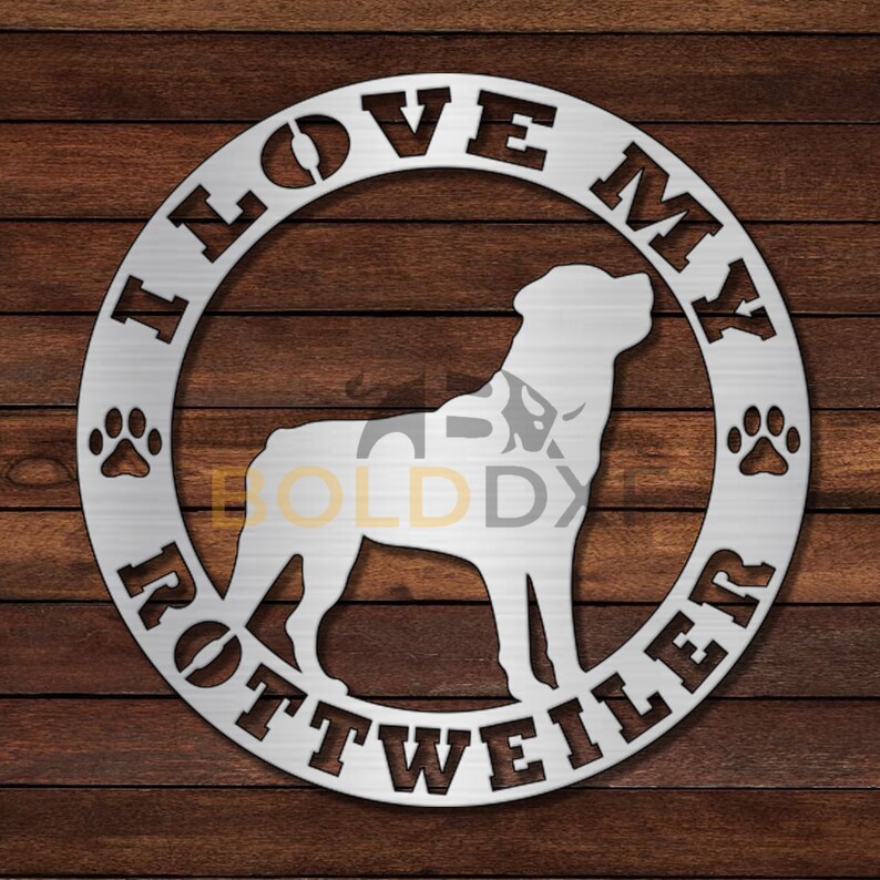 I Love My Rottweiler DXF & SVG - Etsy