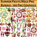 Watercolor Fruits PNG Clip Art Mega-bundle, Fruit Graphics, Transparent ...