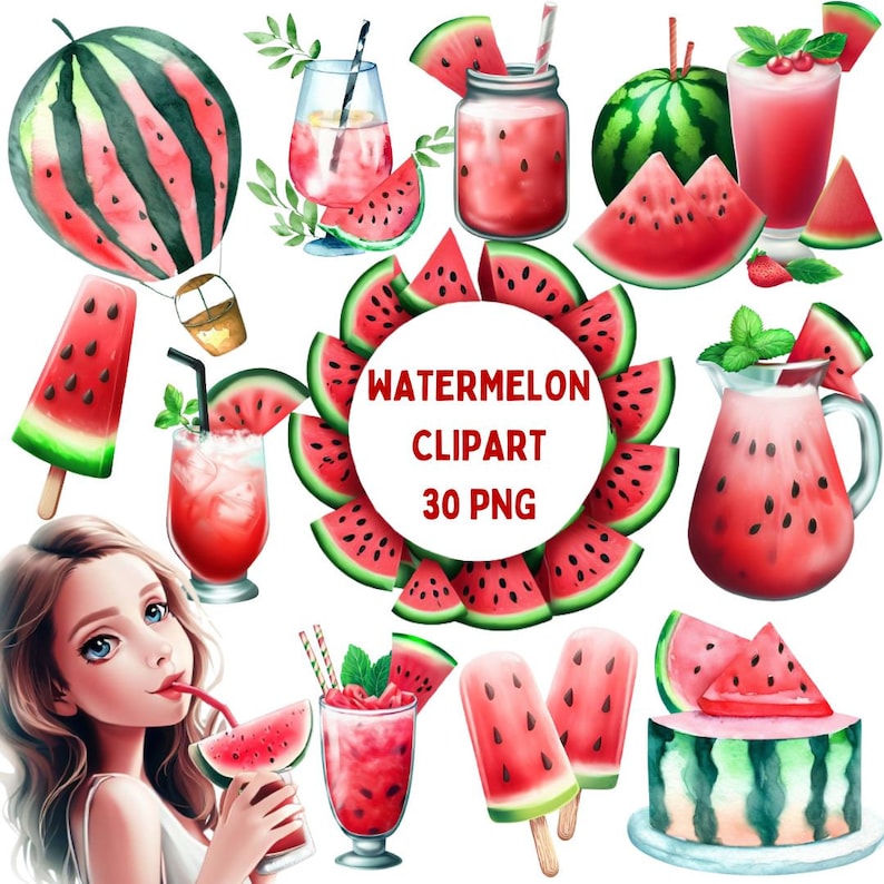 Watermelon Clipart, I Love Summer Png, Watermelon Slice Png, Watermelon ...