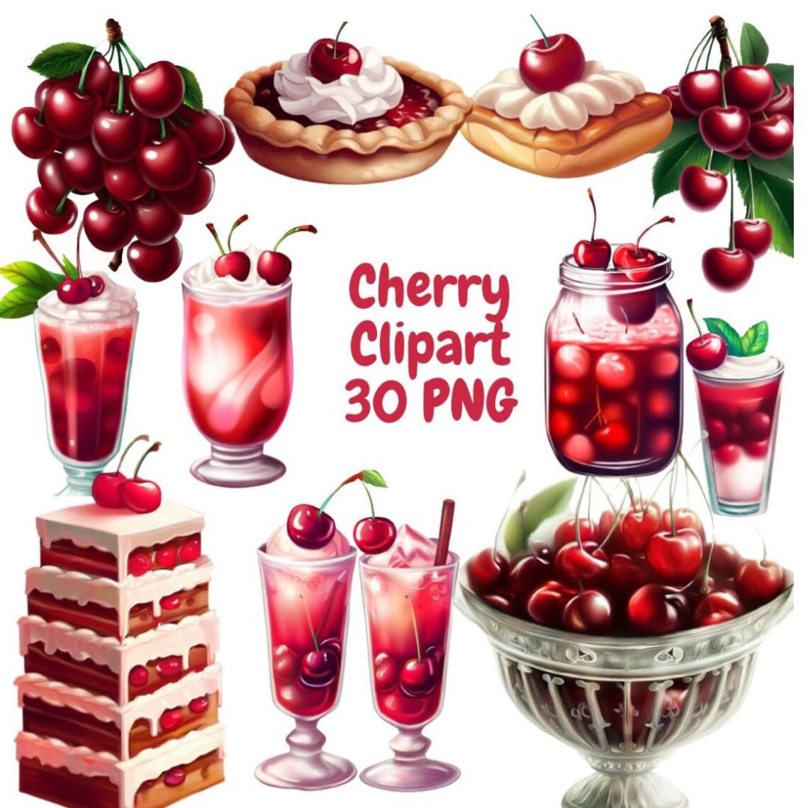 Watercolor Fruits PNG Clip Art Mega-bundle, Fruit Graphics, Transparent ...