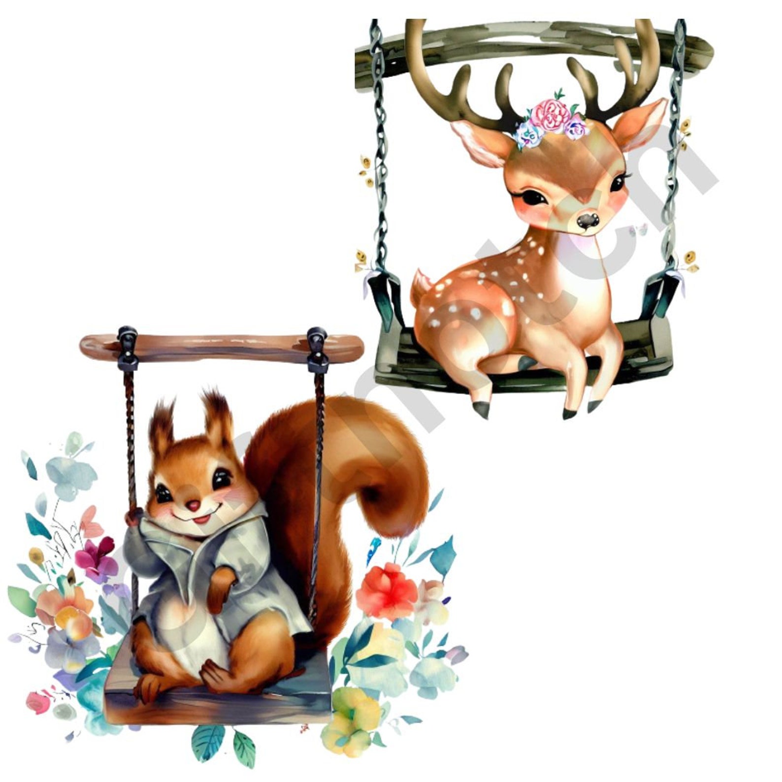 Baby Animals on Swings PNG | Baby Animal PNG | Baby Animal Swing ...
