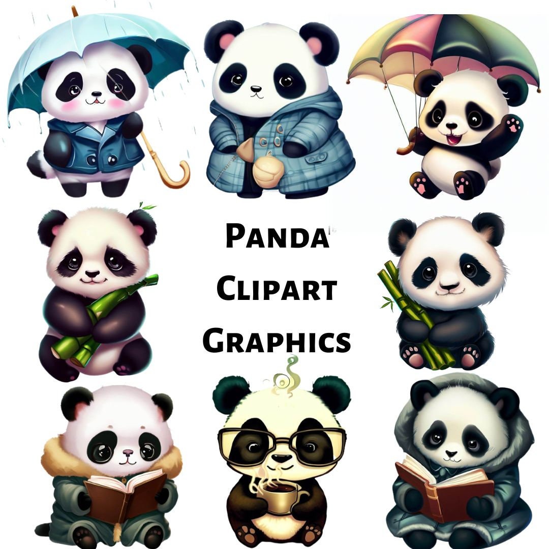 Panda Clipart Cute Panda Png Watercolor Panda Panda PNG - Etsy