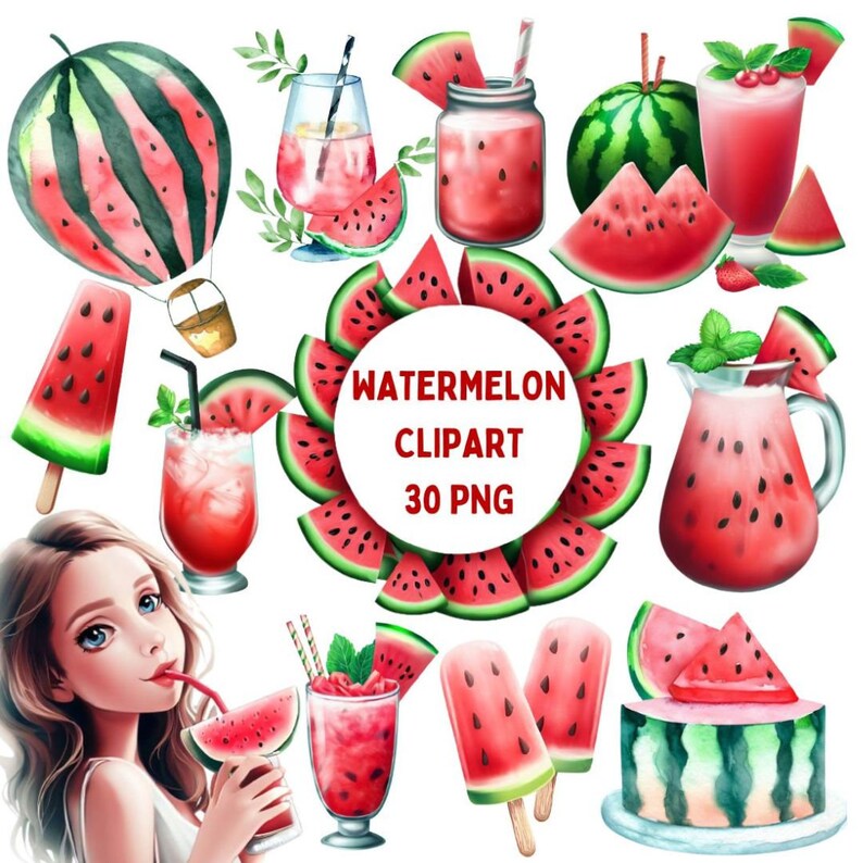 Watercolor Fruits PNG Clip Art Mega-bundle, Fruit Graphics, Transparent ...