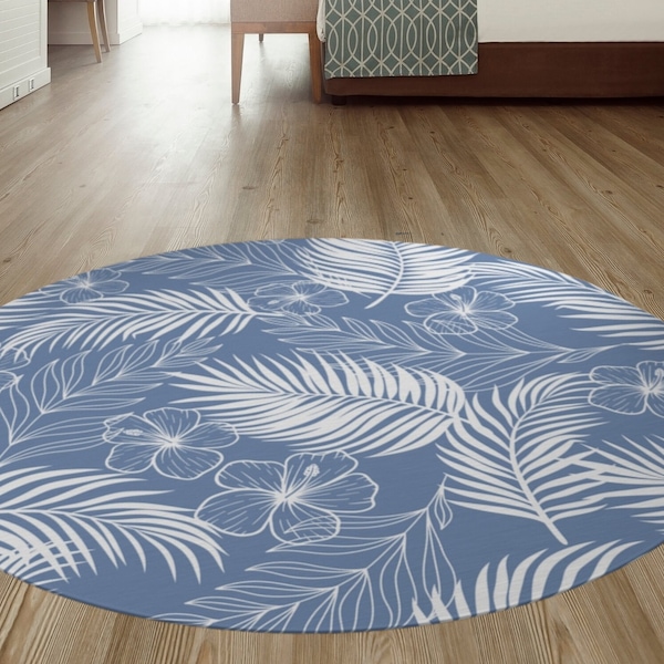 Blue Round Rug - Etsy