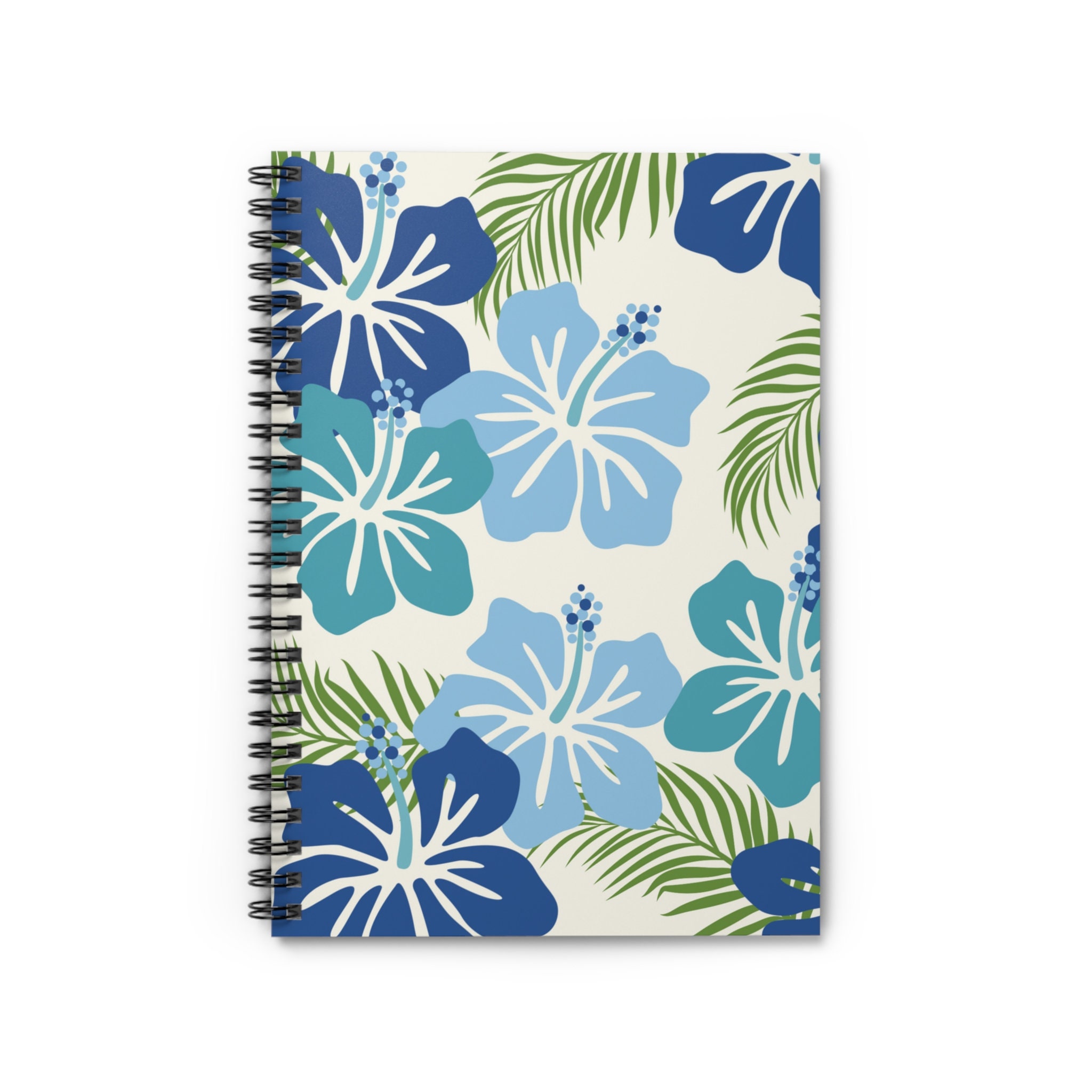 Blue Floral Journal Small Spiral Notebook Hawaiian Flowers Diary for ...