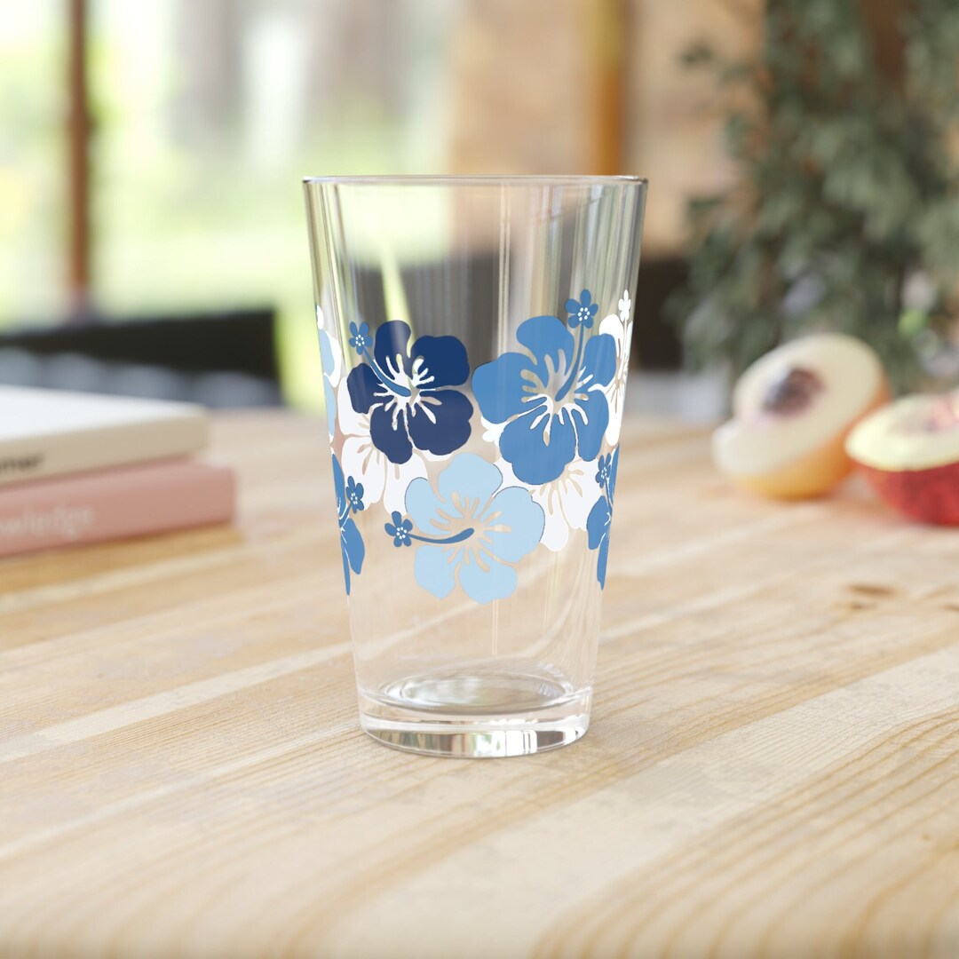 Tropical Glassware Beach Home Kitchen Hawaiian Pint Glass - Etsy