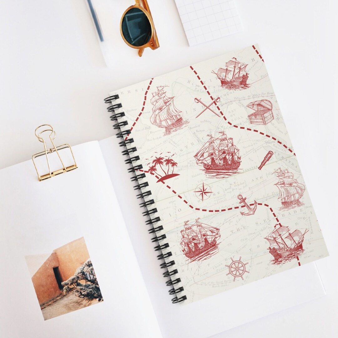 Red Pirate Map Journal for Boys Nautical Home Decor for Summer Home ...