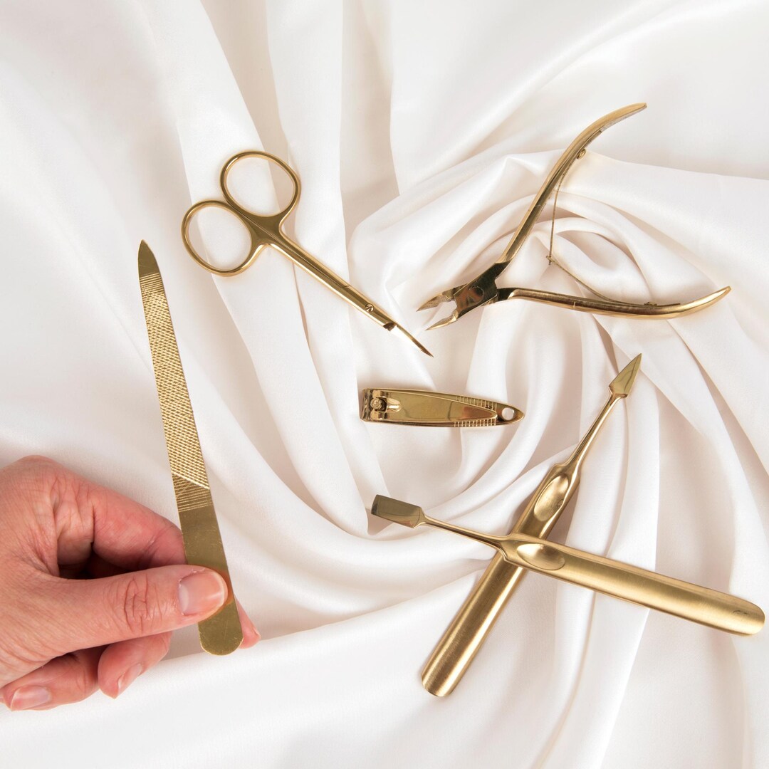 Real Gold Manicure Set, Unique Valentine's Day Gift, Titanium Alloy ...