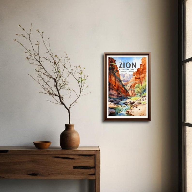 Zion National Park Poster / Southwestern Utah Print / Travel Poster ...