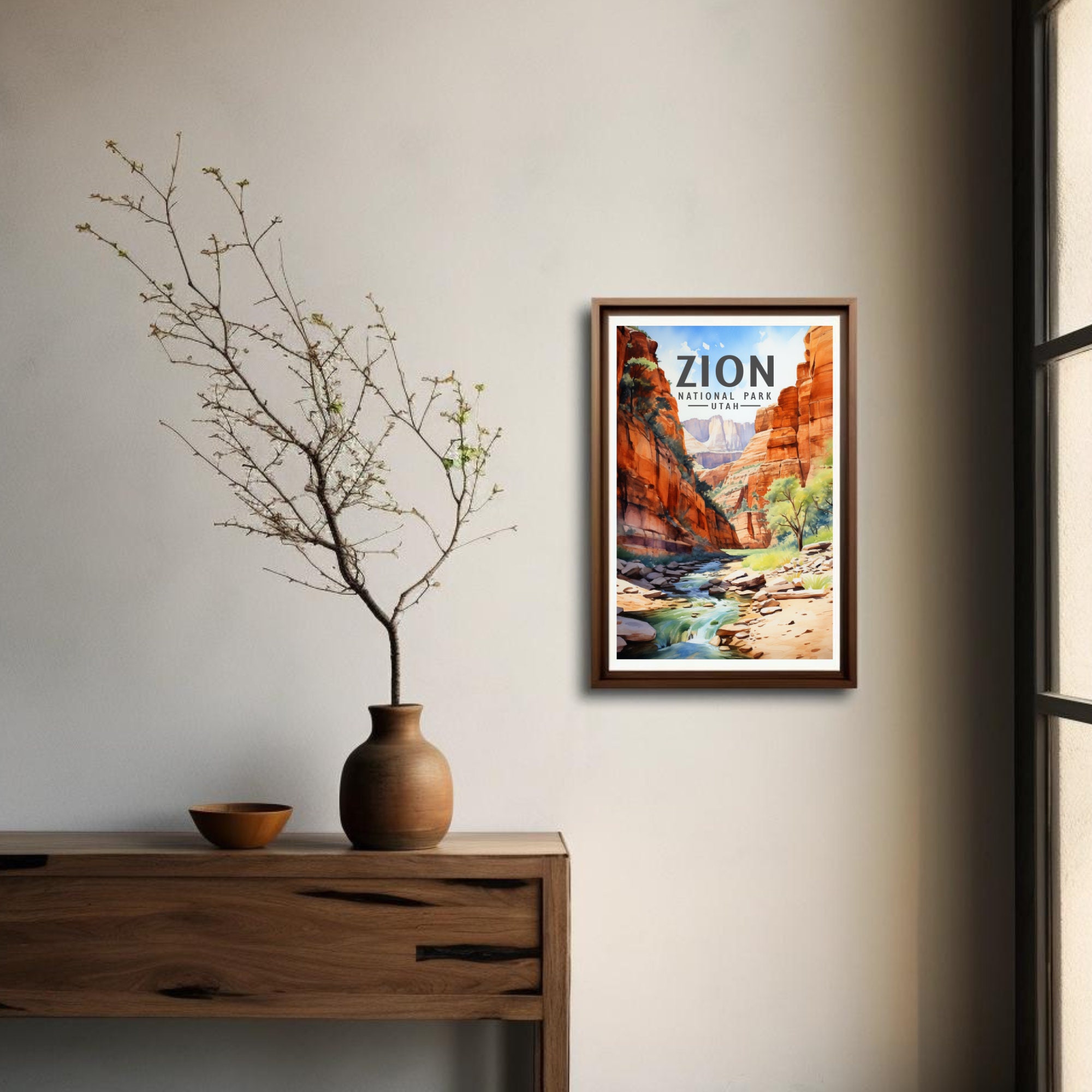 Zion National Park Poster / Southwestern Utah Print / Travel Poster ...