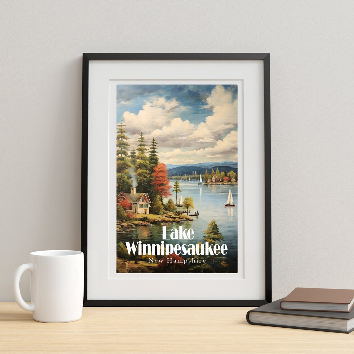 Lake Winnipesaukee Poster / Lake Winnipesaukee Print / New Hampshire ...