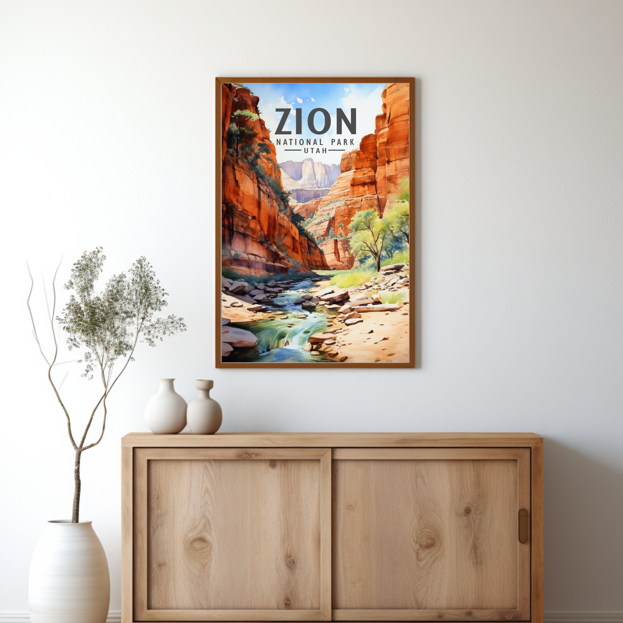 Zion National Park Poster / Southwestern Utah Print / Travel Poster ...
